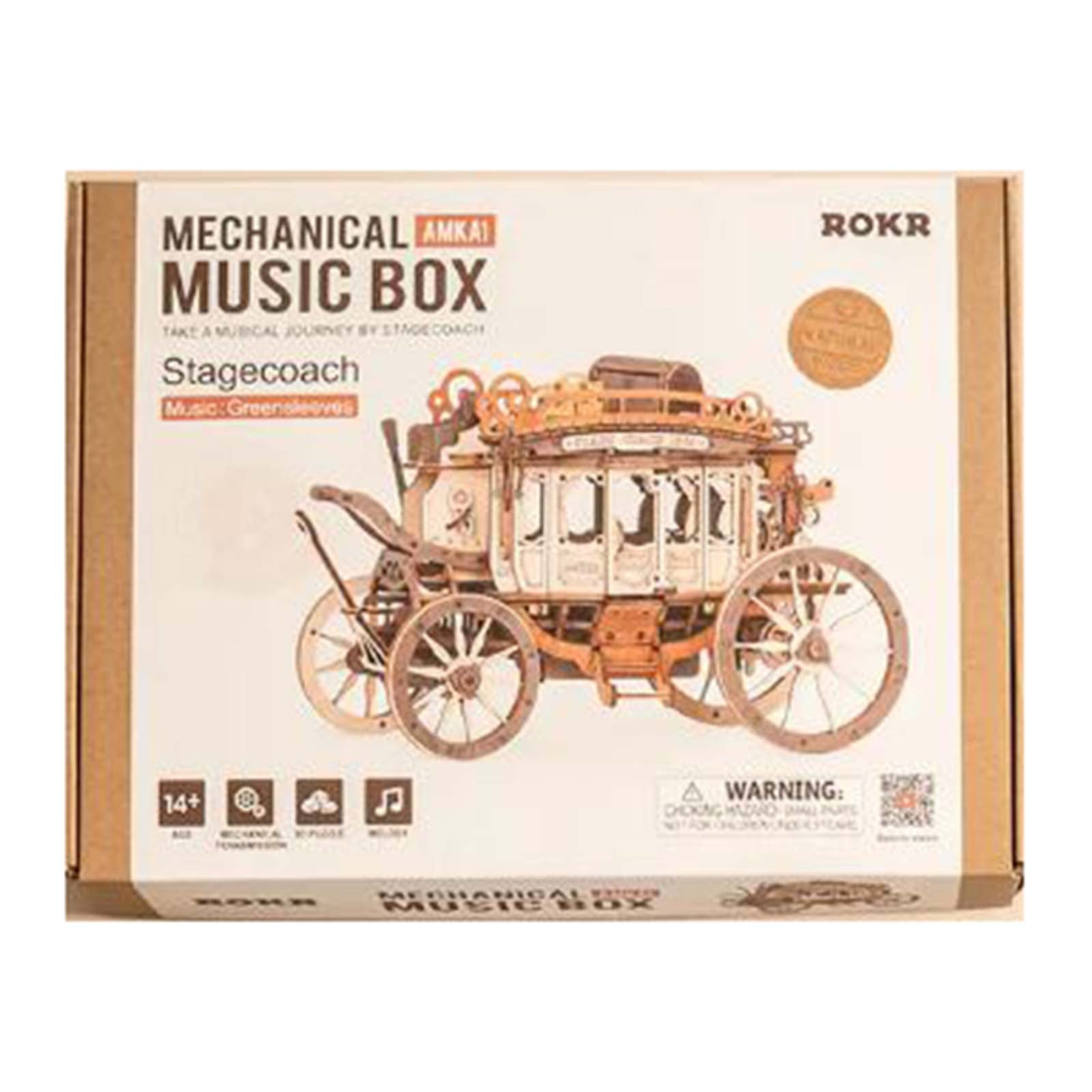 Robotime Rokr DIY Mechanical Music Box Stagecoach Building Set ...