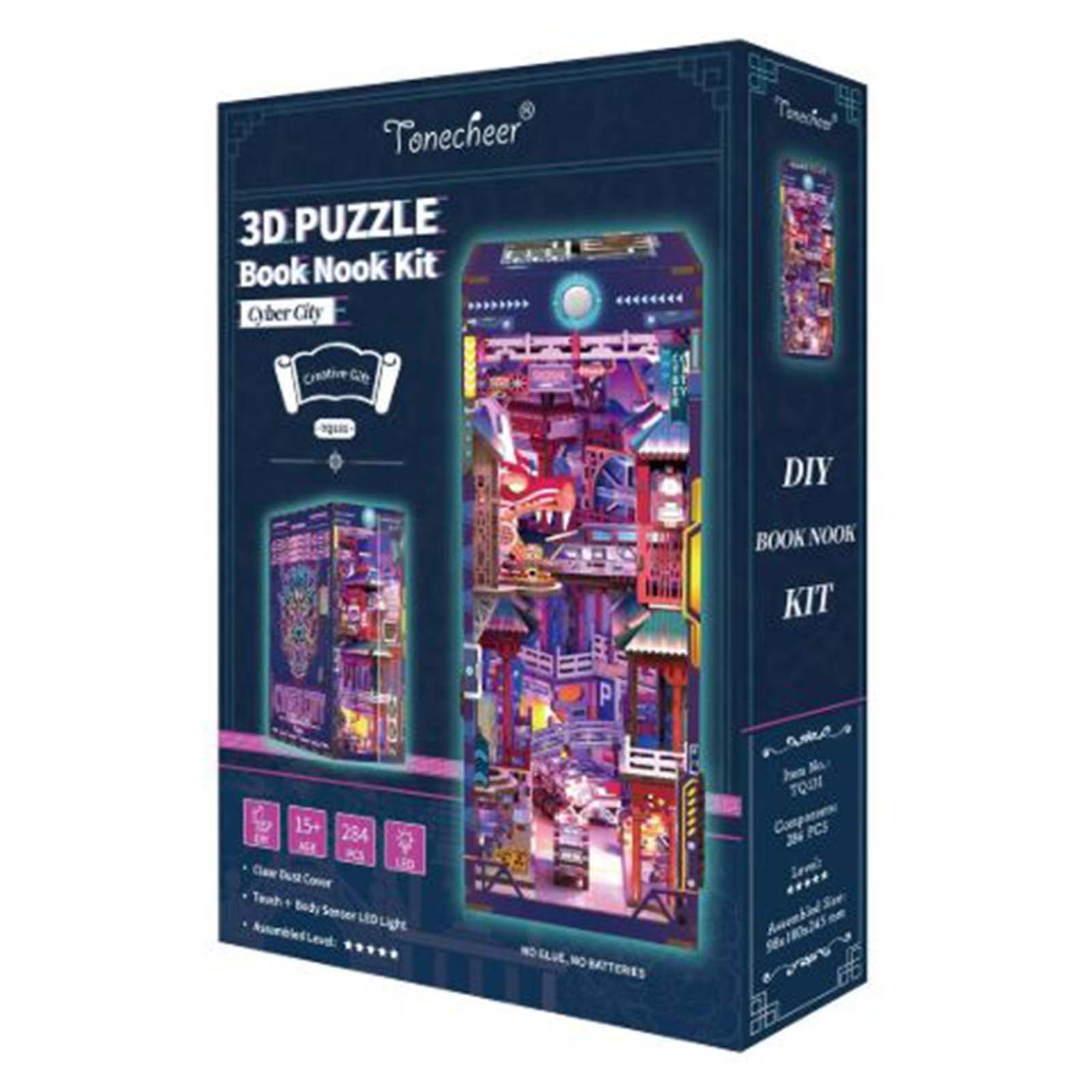 Tonecheer DIY Bookend Cyber City 3D Puzzle Building Set – Elephant's Trunk