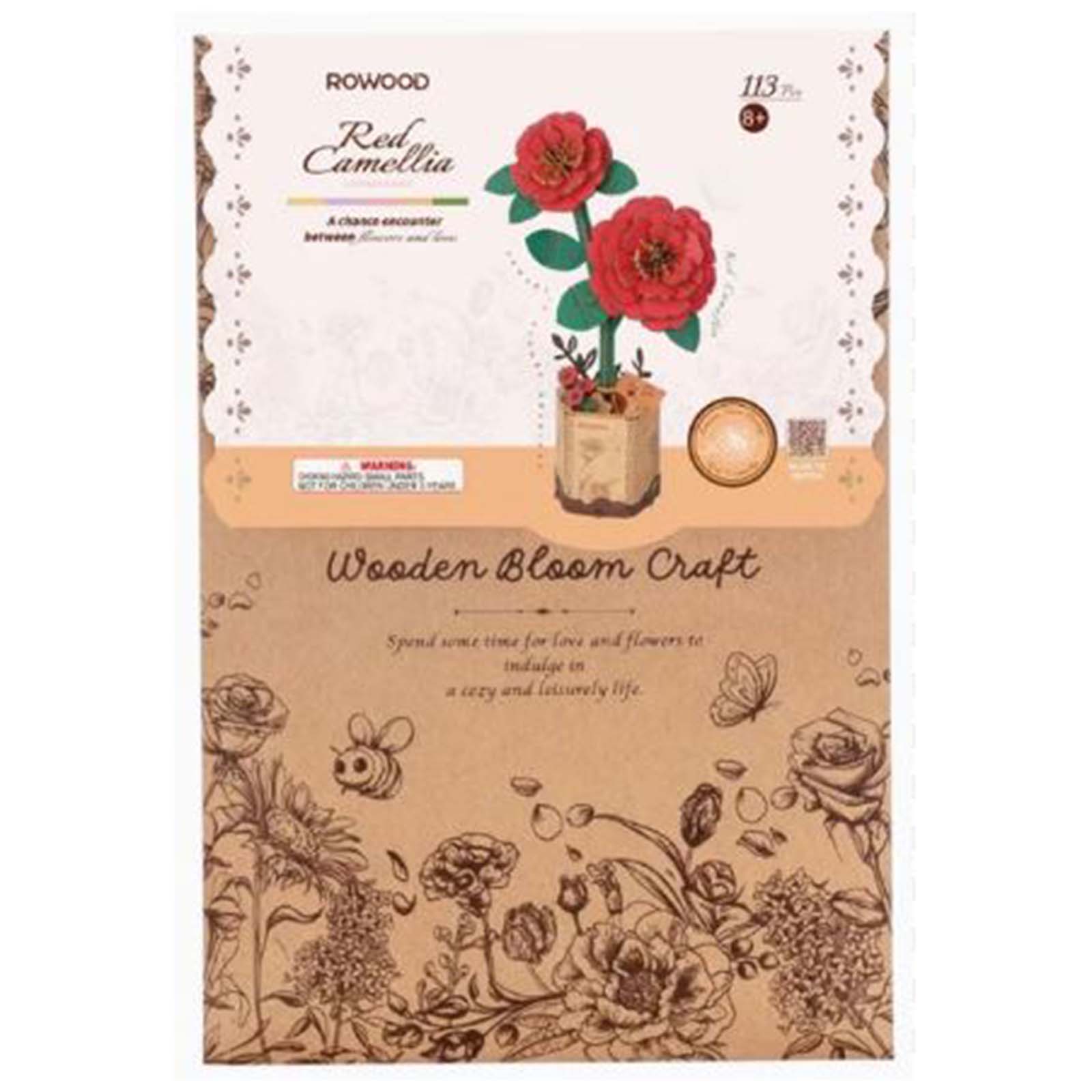Robotime Rowood Red Camellia Wooden Bloom Craft – Elephant's Trunk